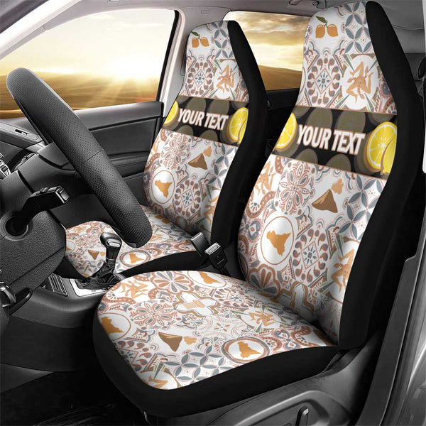 Personalized Sicilia National Symbols With Mosaic Motifs Car Seat Cover ...