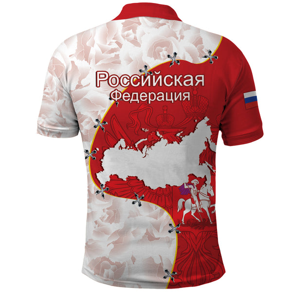 Russia Independence Day Polo Shirt Coat Of Arms With Map - Wonder Print ...