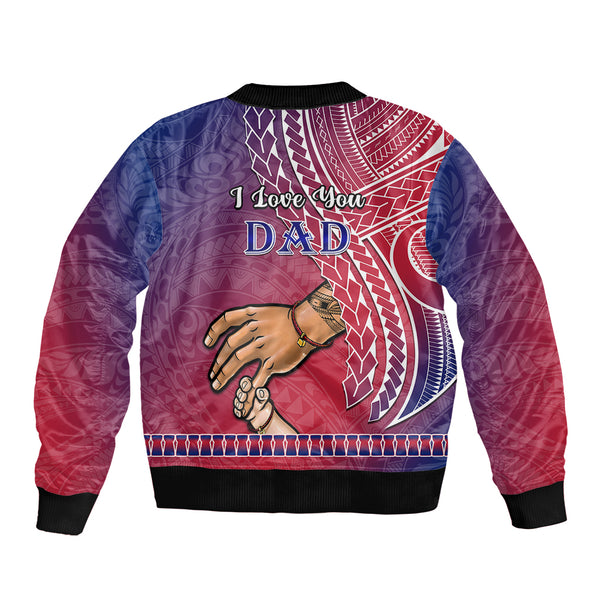 Polynesian Pride Father Day Guam Sleeve Zip Bomber Jacket I Love You ...
