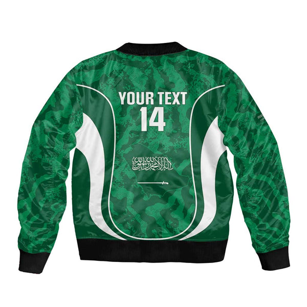 Custom Saudi Arabia Football Bomber Jacket 2026 Come On Arabian Falcons ...