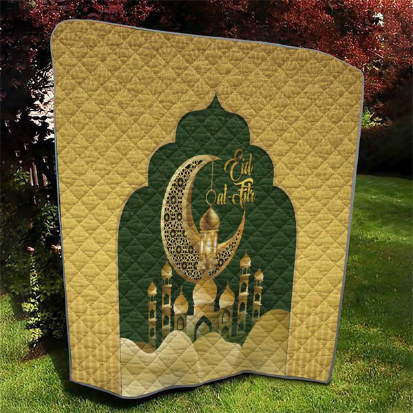 Eid al-Fitr Quilt Khair Mubarak Islamic Pattern - Wonder Print Shop