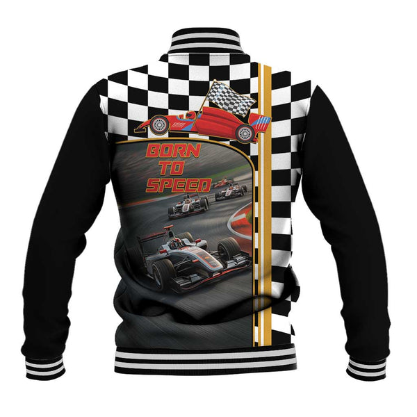 Racing Car 2025 Baseball Jacket Born To Speed - Wonder Print Shop