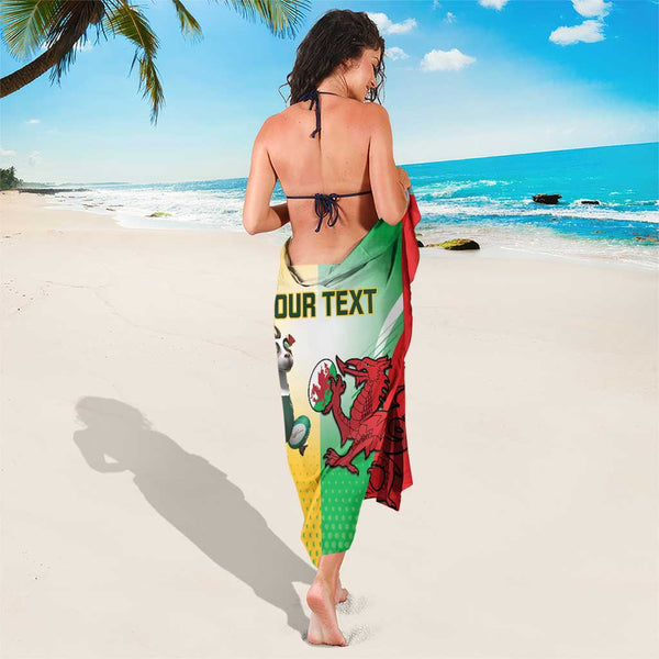 Custom South Africa And Wales Rugby Sarong Springboks Welsh Mascots Dy ...