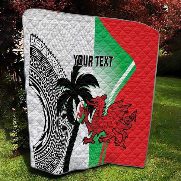 Custom Fiji And Wales Rugby Quilt Fijian Tapa Welsh Mascots Dynamic ...