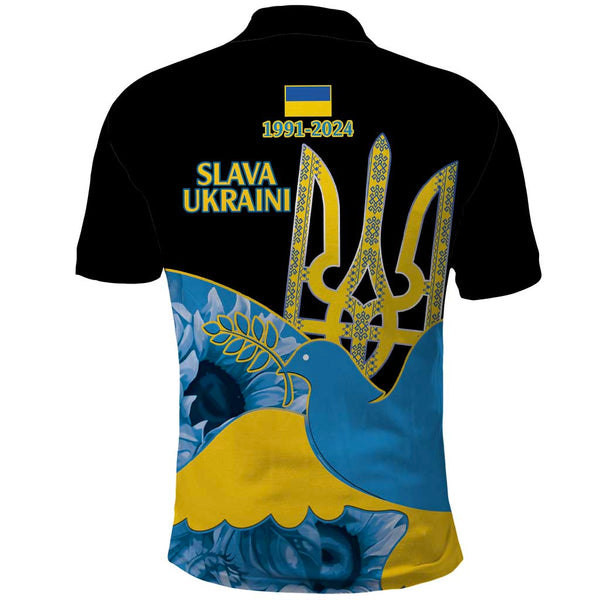 Ukraine Independence Day Polo Shirt Slava Ukraini Ukrainian Trident Wi ...