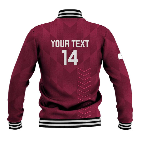Custom Qatar Cricket Baseball Jacket Go Champions Qataris Flag Style ...