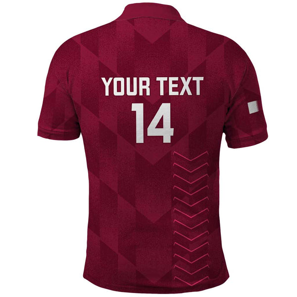 Custom Qatar Cricket Polo Shirt Go Champions Qataris Flag Style ...