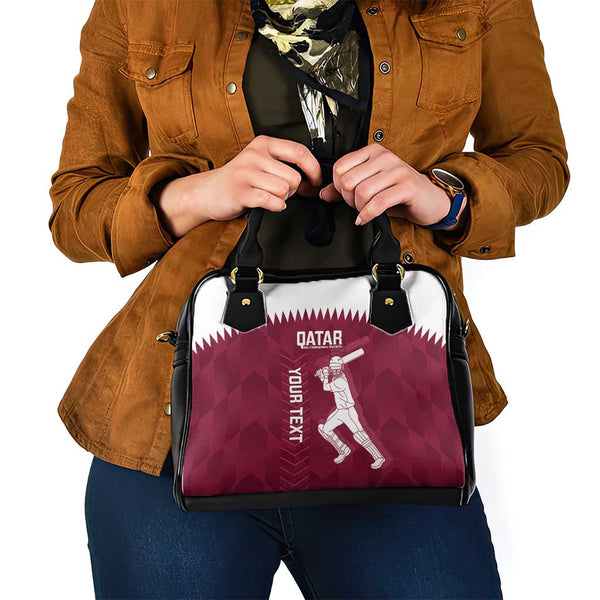 Custom Qatar Cricket Shoulder Handbag Go Champions Qataris Flag Style ...