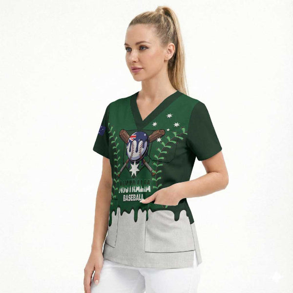 Australia 2026 Baseball Custom Scrub Top Go Aussie Drip Style - Wonder ...