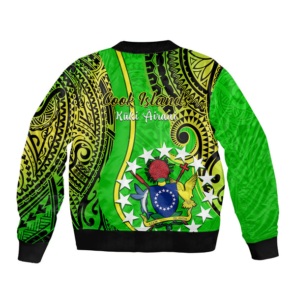 Polynesian Pride Cook Islands Sleeve Zip Bomber Jacket Kuki Airani Coat ...