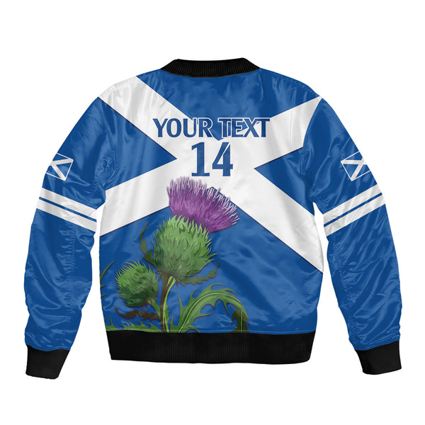 Custom Scotland Cricket Bomber Jacket 2024 Scottish Thistle Flag Style ...