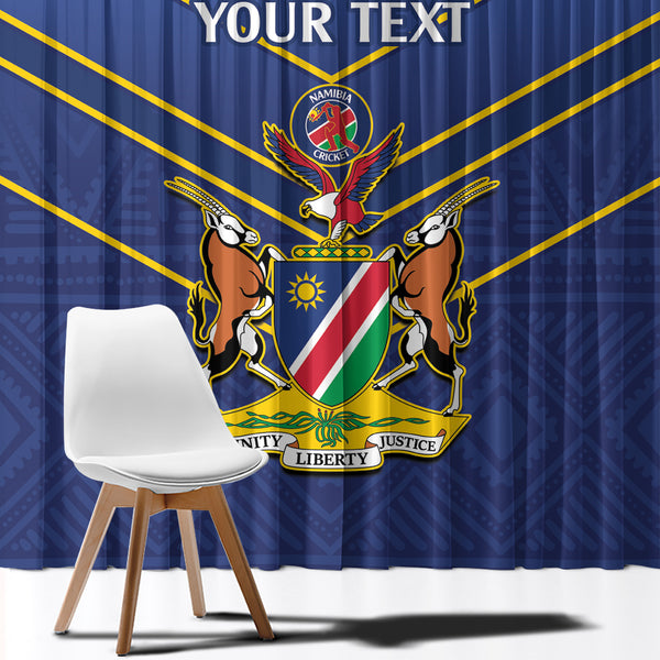 Custom Namibia Cricket Window Curtain 2024 Go Eagles African Pattern ...