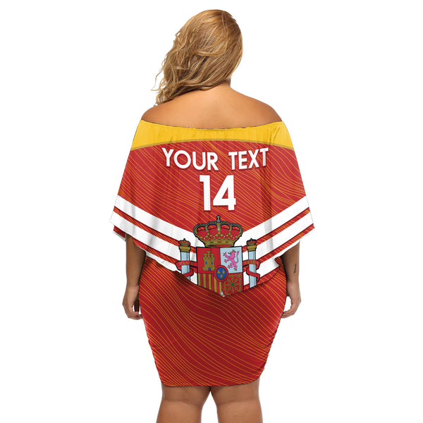 Custom Spain Football Off Shoulder Short Dress Summer 2024 La Roja ...