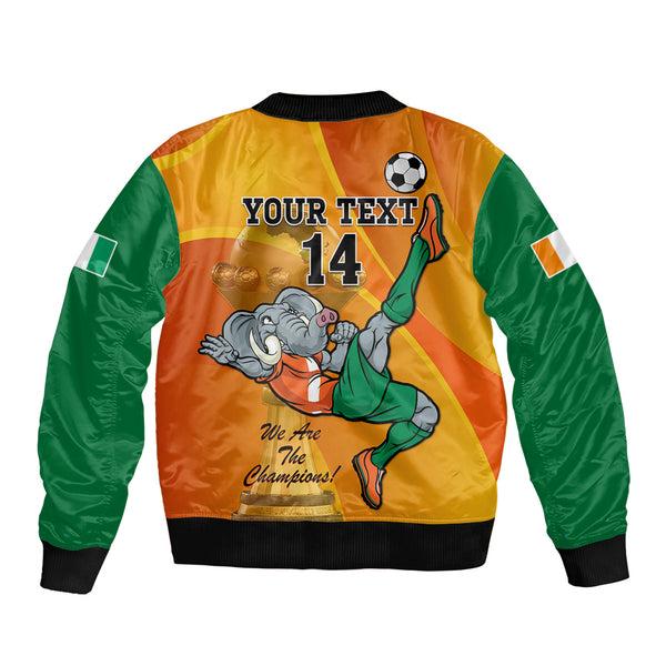 Custom Ivory Coast Football Bomber Jacket 2024 Mascot With Champions ...