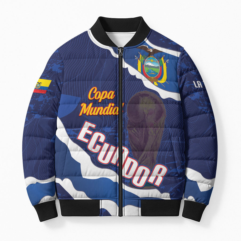 Custom Ecuador 2026 Football Bomber Puffer Jacket Come On La Tri Grunge ...