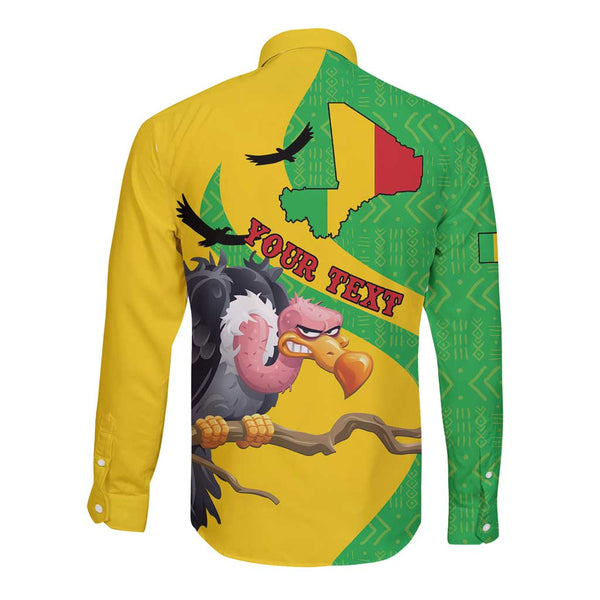 Personalised Mali Long Sleeve Button Shirt Vulture With Flag Map ...