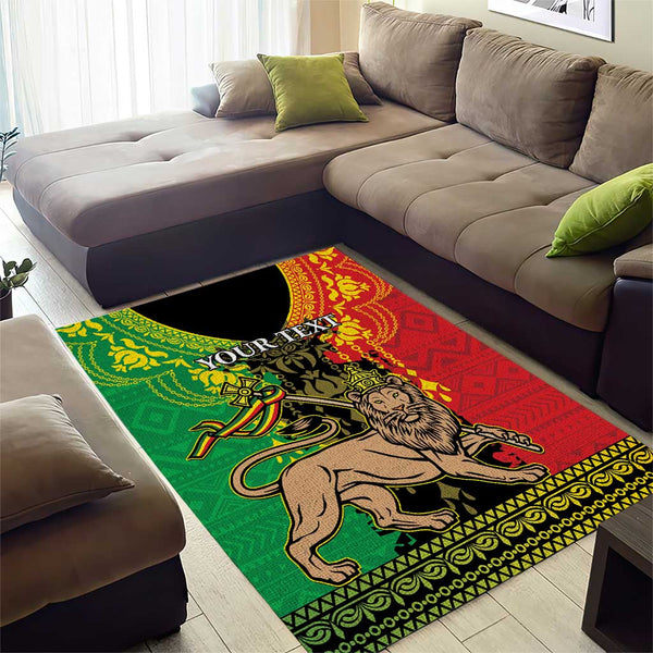 Personalised Ethiopia Area Rug Lion Of Judah Mix African Pattern LT15 ...