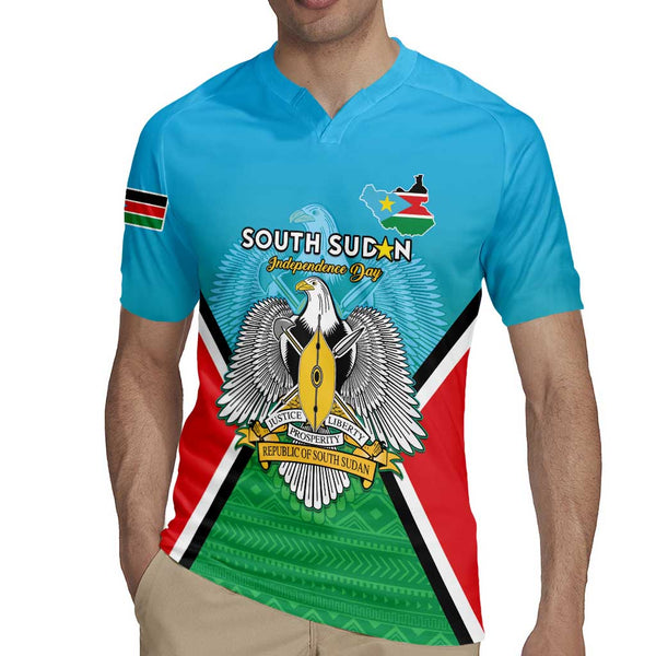 Personalised South Sudan Independence Day Rugby Jersey Coat Of Arms ...