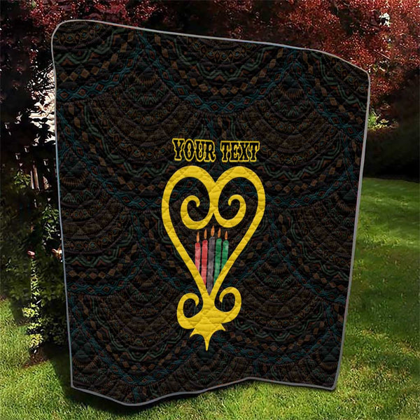Personalised Happy Black Love Day Quilt Sankofa Heart With Adinkra ...