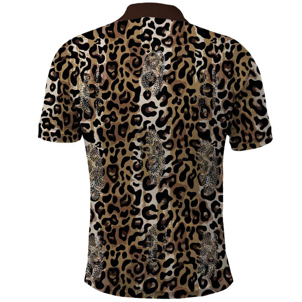 African Leopard Skin Pattern Polo Shirt - Wonder Print Shop
