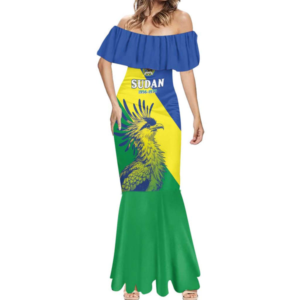 Personalized Sudan 1956-1970 Mermaid Dress Secretary Bird Coat Of Arms ...
