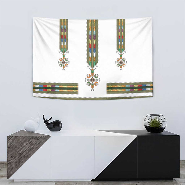 Ethiopian Traditional Habesha Costume Tapestry Cross With Tilet Pattern ...