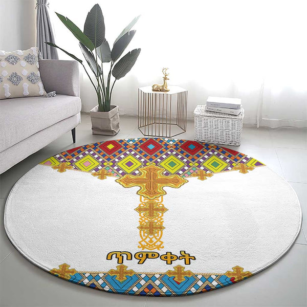 Ethiopian Epiphany Round Carpet Cross Mix Tilet Pattern LT15 - Wonder ...