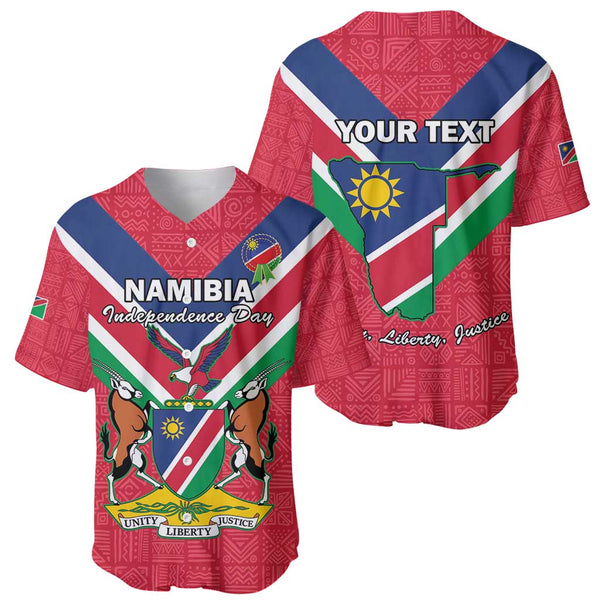 Personalised Namibia Independence Day Baseball Jersey Coat Of Arms With ...