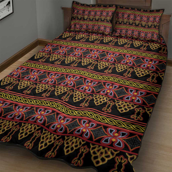 Cameroon Traditional Toghu Pattern Quilt Bed Set - Wonder Print Shop