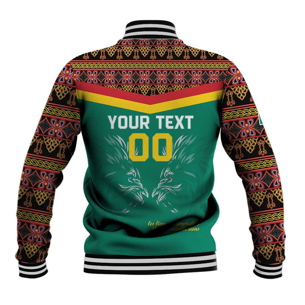 Custom Cameroon Football Baseball Jacket Go Champions - Toghu Pattern ...