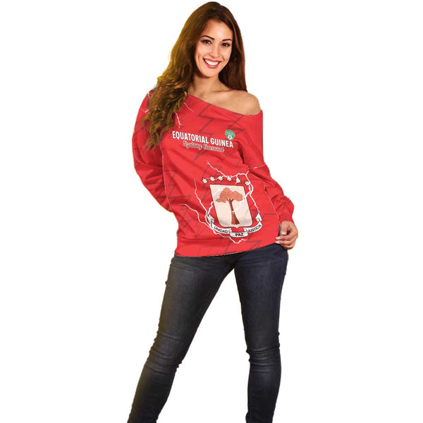 Custom Equatorial Guinea Football Off Shoulder Sweater Allez Nzalang ...