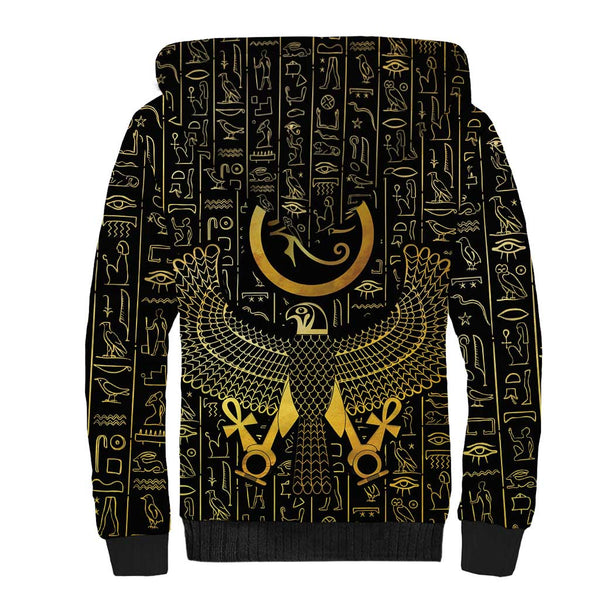 Ancient Egyptian Sherpa Hoodie Horus Falcon God - Wonder Print Shop