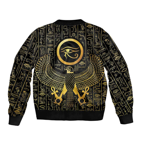 Ancient Egyptian Sleeve Zip Bomber Jacket Horus Falcon God - Wonder ...