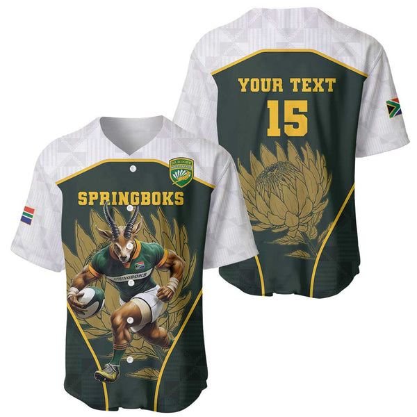 South Africa Rugby Personalised Baseball Jersey Springboks Mascot With ...