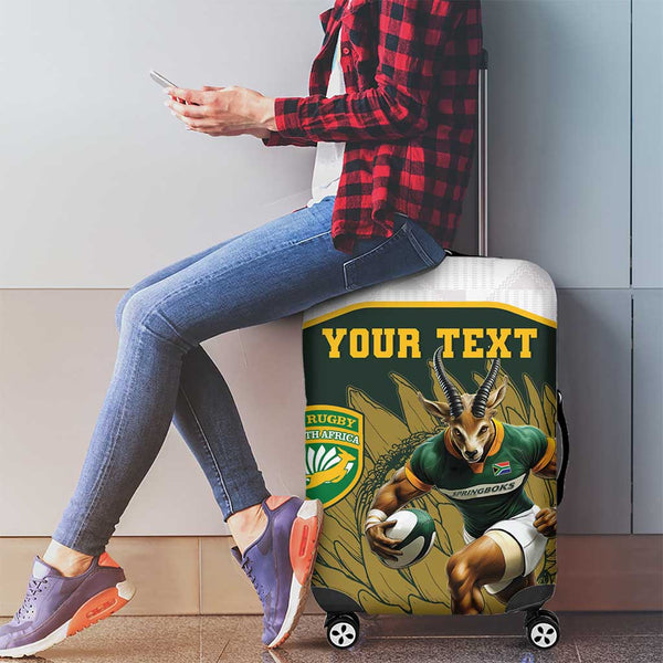 South Africa Rugby Personalised Luggage Cover Springboks Mascot With ...