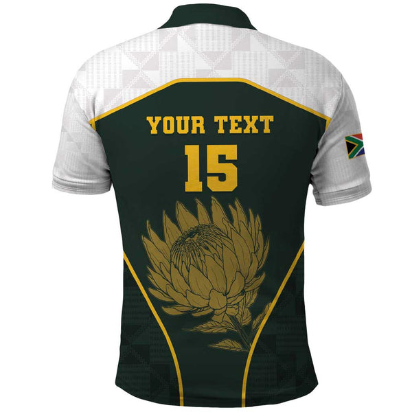 South Africa Rugby Personalised Polo Shirt Springboks Mascot With King ...