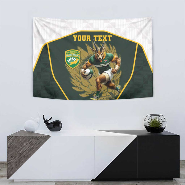 South Africa Rugby Personalised Tapestry Springboks Mascot With King ...