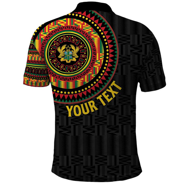 Personalised Ghana Polo Shirt African Tribal Mix Kente Patterns ...