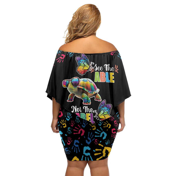 Autism Awareness Month Neurodiversity Off Shoulder Short Dress 2nd ...
