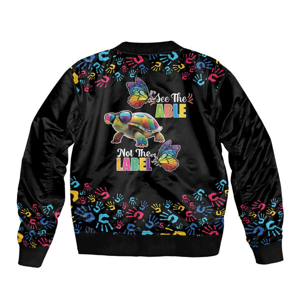 Autism Awareness Month Neurodiversity Sleeve Zip Bomber Jacket 2nd ...