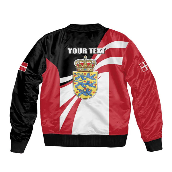 Personalized Danmark Coat of Arms Sleeve Zip Bomber Jacket Denmark ...