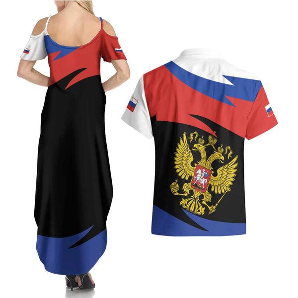 Russia Coat of Arms Couples Matching Summer Maxi Dress and Hawaiian ...