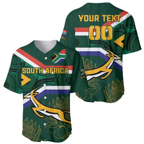 Custom South Africa Rugby Baseball Jersey Springboks Mascot African ...