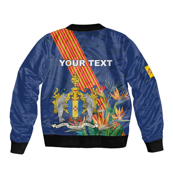 Personalized Madeira Sleeve Zip Bomber Jacket Das Ilhas as Mais Belas e ...