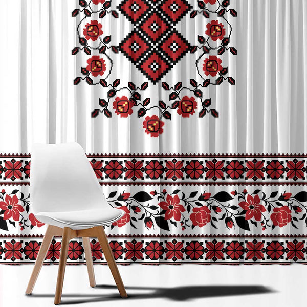 Ukraine Window Curtain Ukrainian Traditional Folk Patterns - Wonder ...