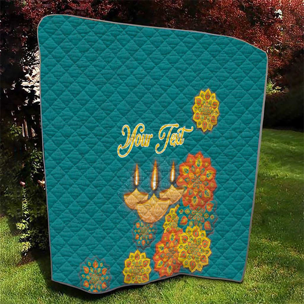 Personalized India Diwali Quilt Festival Of Light With Diya - Wonder ...