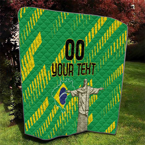 Custom Brazil Happy Independence Day Quilt Cristo Redentor Flag Style ...