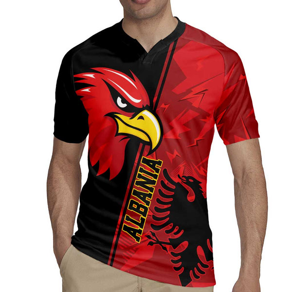 Albania Eagle Rugby Jersey National Emblem Grunge Pattern - Wonder ...