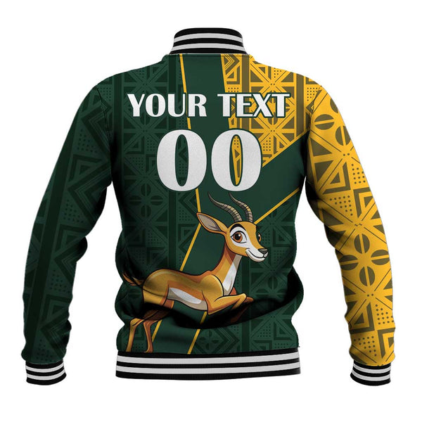Custom South Africa Springbok Jumping Baseball Jacket With Kente ...