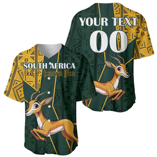 Custom South Africa Springbok Jumping Baseball Jersey With Kente ...